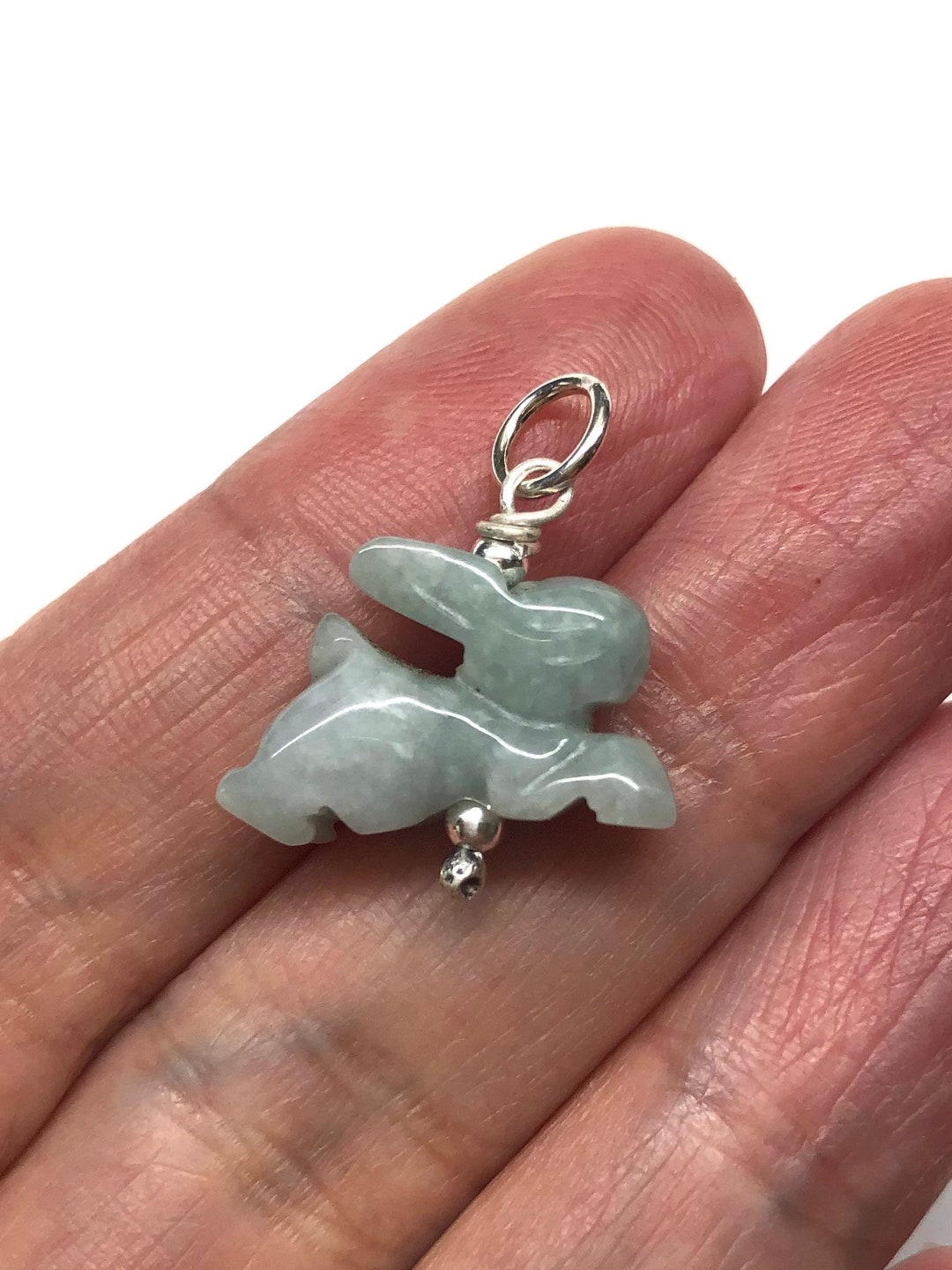 Carved Jade Rabbit Charm Chinese Zodiac Jade Rabbit Pendant - Etsy