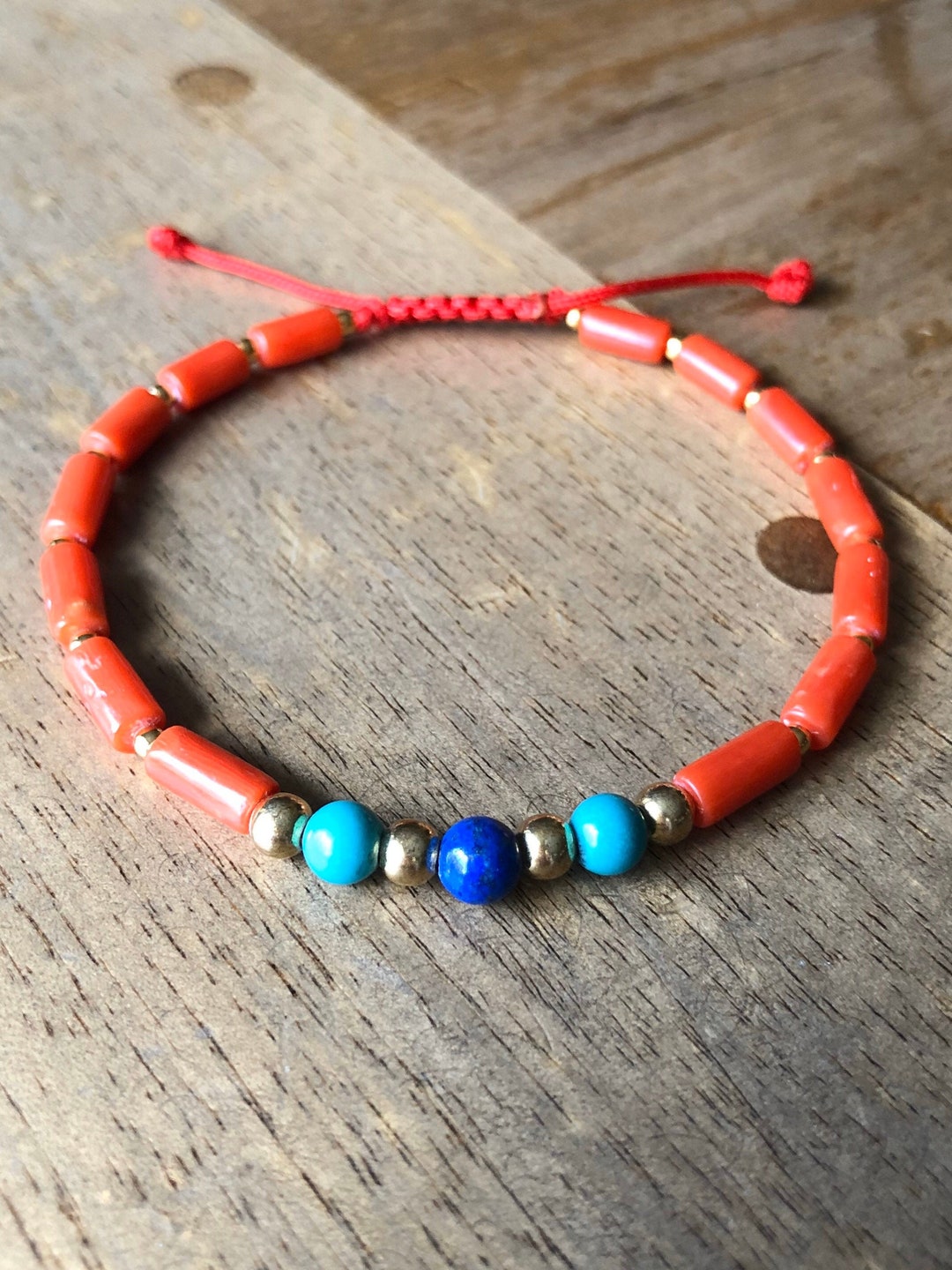 Coral Bracelet, Red Coral, Turquoise Bracelet, Lapis Lazuli Bracelet ...