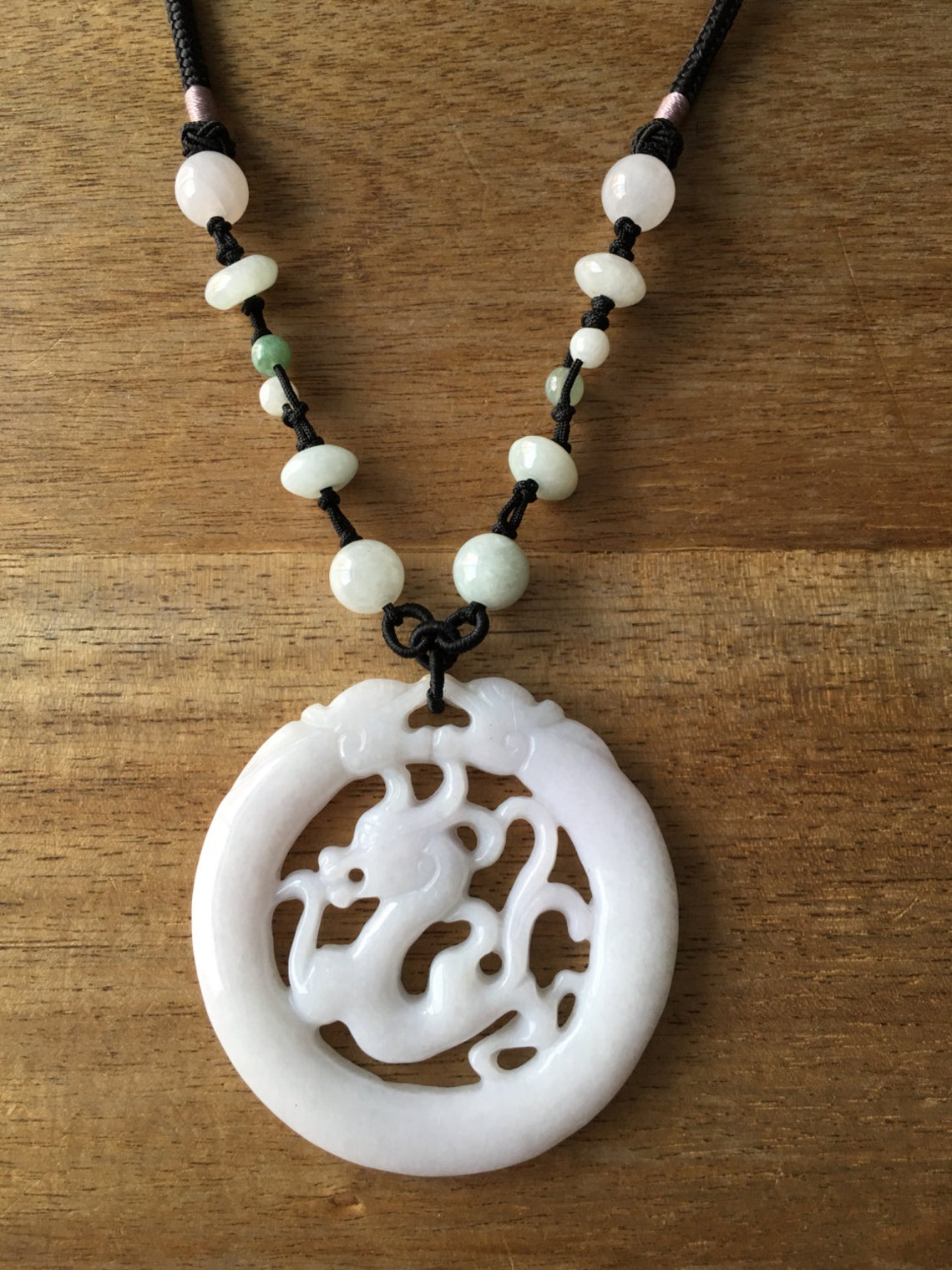 Jade Dragon Pendant Carved Jade Pendant Necklace Carved | Etsy