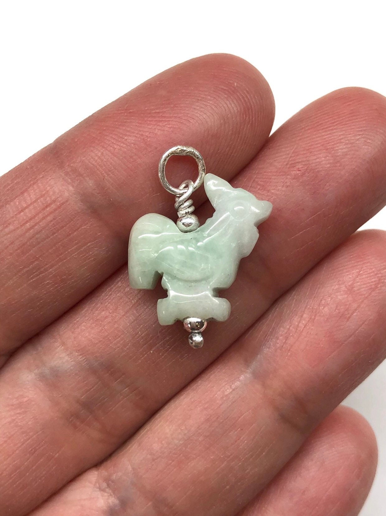 Carved Jade Rooster Charm Chinese Zodiac Jade Rooster | Etsy