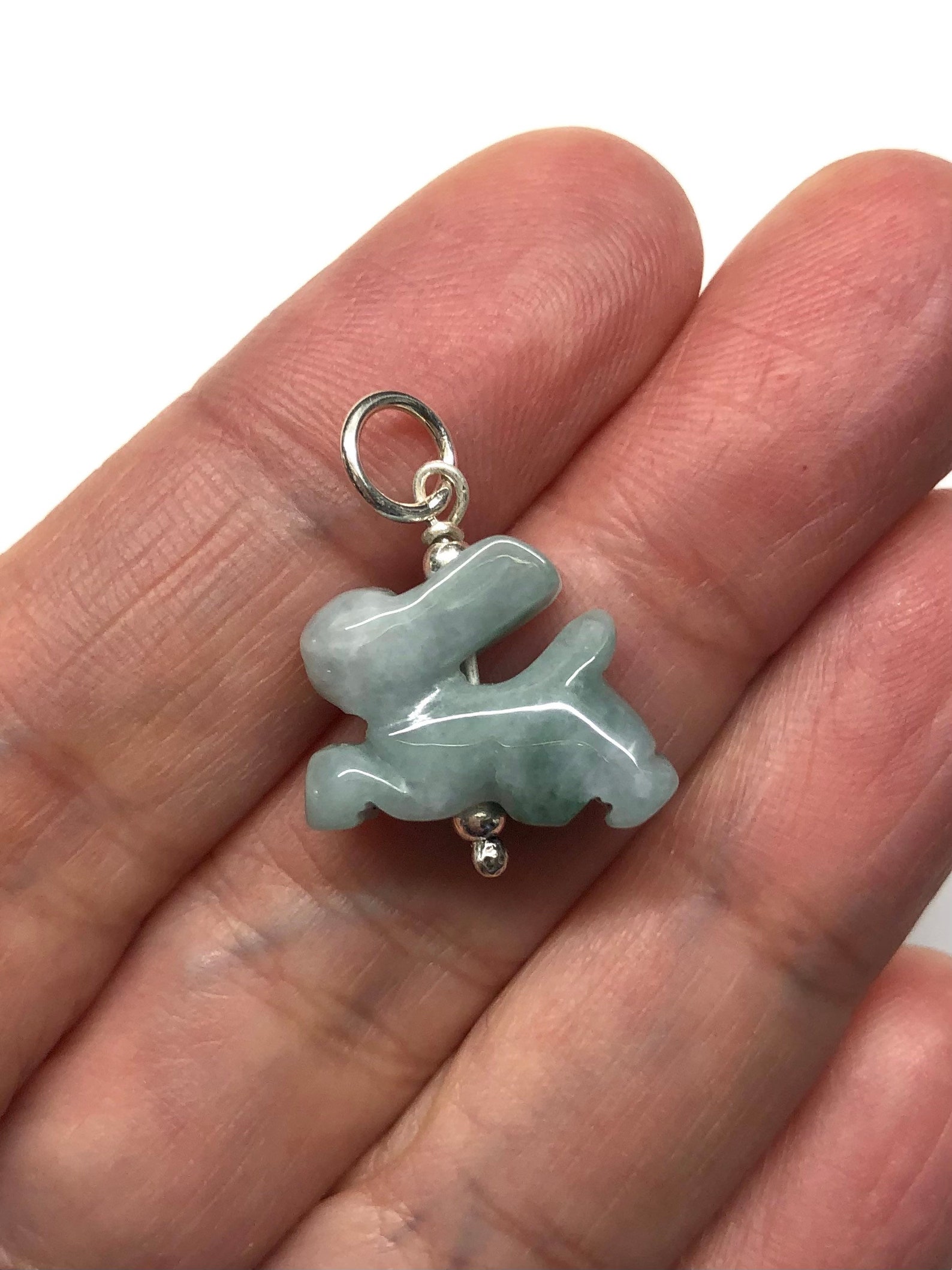 Carved Jade Rabbit Charm Chinese Zodiac Jade Rabbit Pendant - Etsy