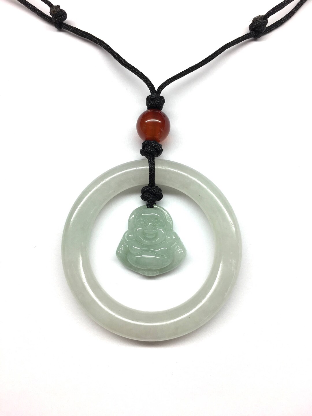 Jade Buddha Pendant, Jade Buddha Necklace, Carved Pale Green Jade ...