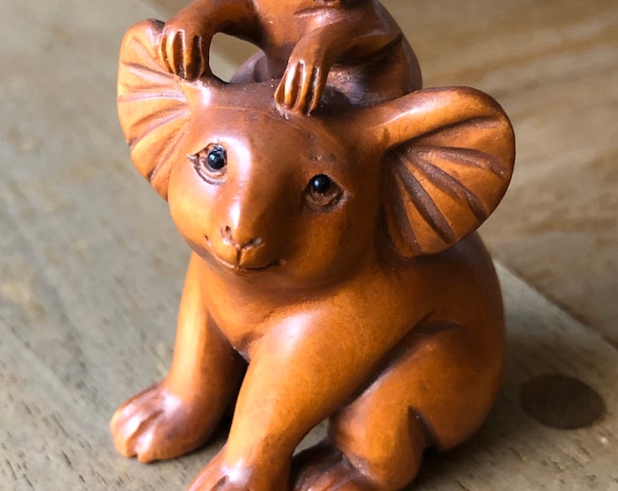 Netsukes, Netsuke Koala, Hand Carved Boxwood Mother & Child Koala ...