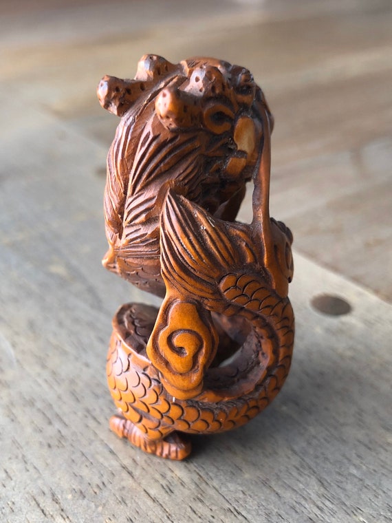 Netsukes, Dragon Netsuke, Chinese Zodiac Dragon Penda… - Gem