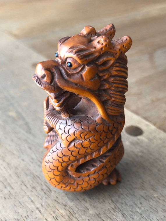 Netsukes, Dragon Netsuke, Chinese Zodiac Dragon Penda… - Gem