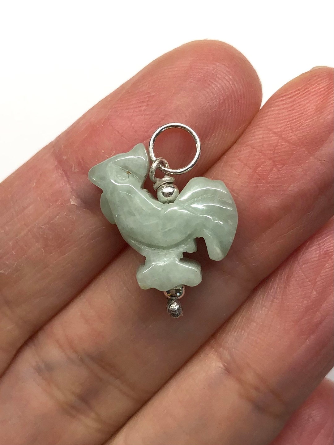 Carved Jade Rooster Charm Chinese Zodiac Jade Rooster - Etsy Canada