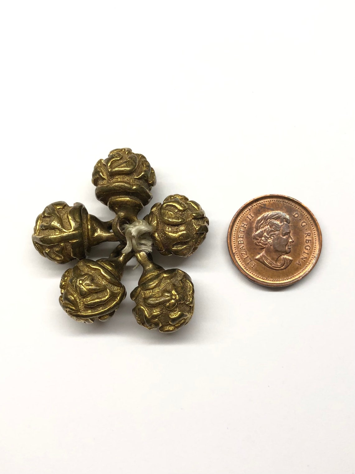 Antique Chinese Buttons, Antique Chinese Gilt Brass Buttons With Flower ...