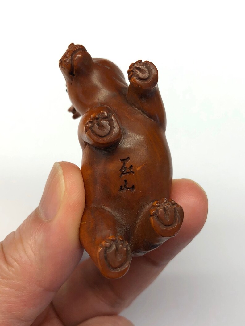 Netsukes Hippo Netsuke Boxwood Netsuke Carved Wood Figurine - Etsy