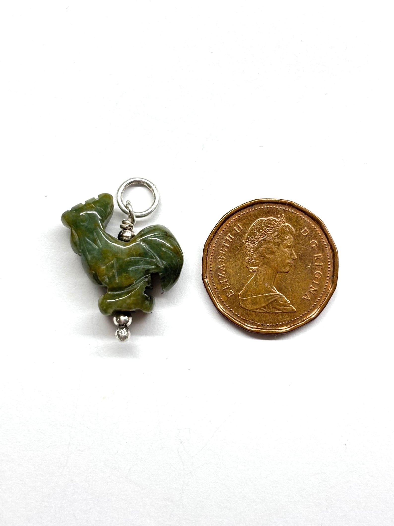 Carved Jade Rooster Charm, Chinese Zodiac Jade Rooster Pendant, Jade ...