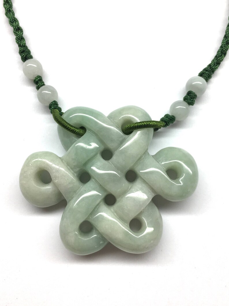 Carved Jade Pendant Jade Endless Knot Pendant Necklace Light | Etsy