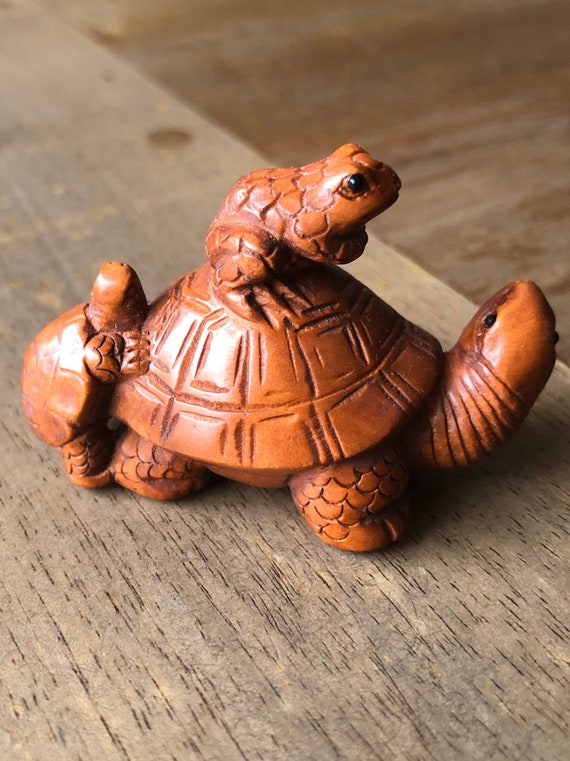Netsukes Netsuke Turtle Carved Wood Turtles Carved Boxwood - Etsy