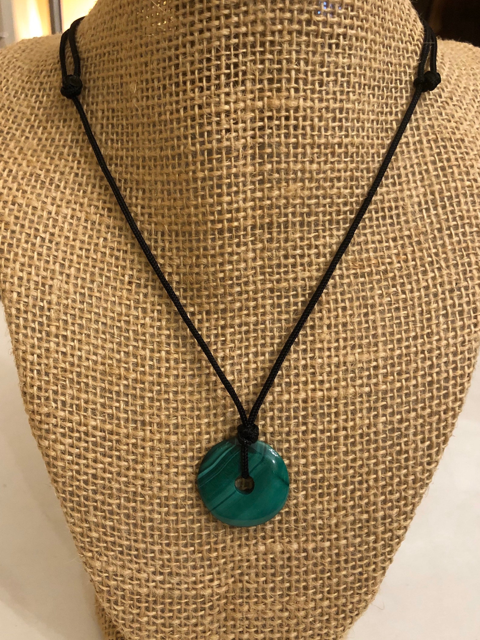 Collier de malachite authentique collier vert de disque de - Etsy France