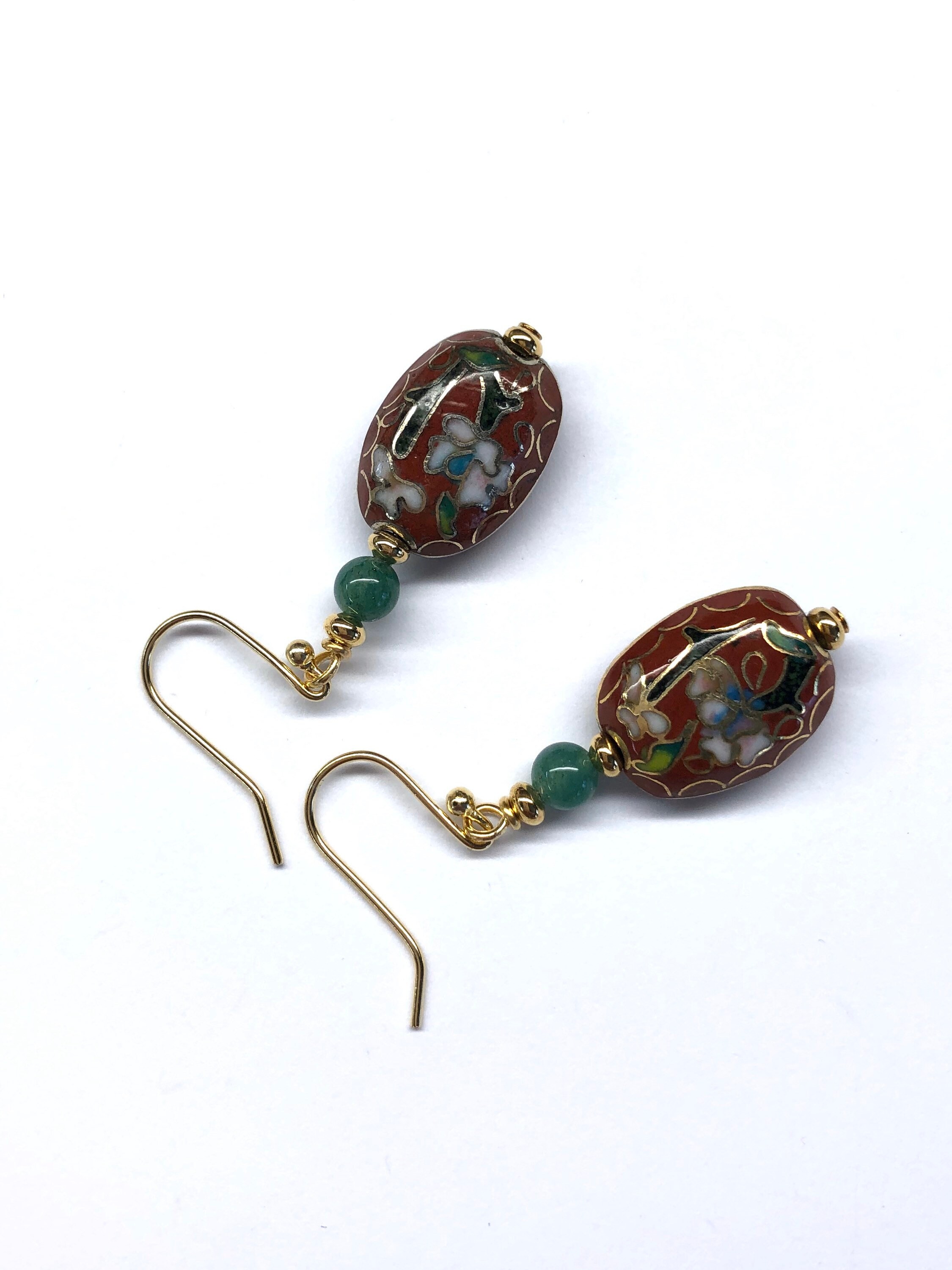 Chinese Cloisonne Earrings Enamel Earrings Chinese Earrings | Etsy