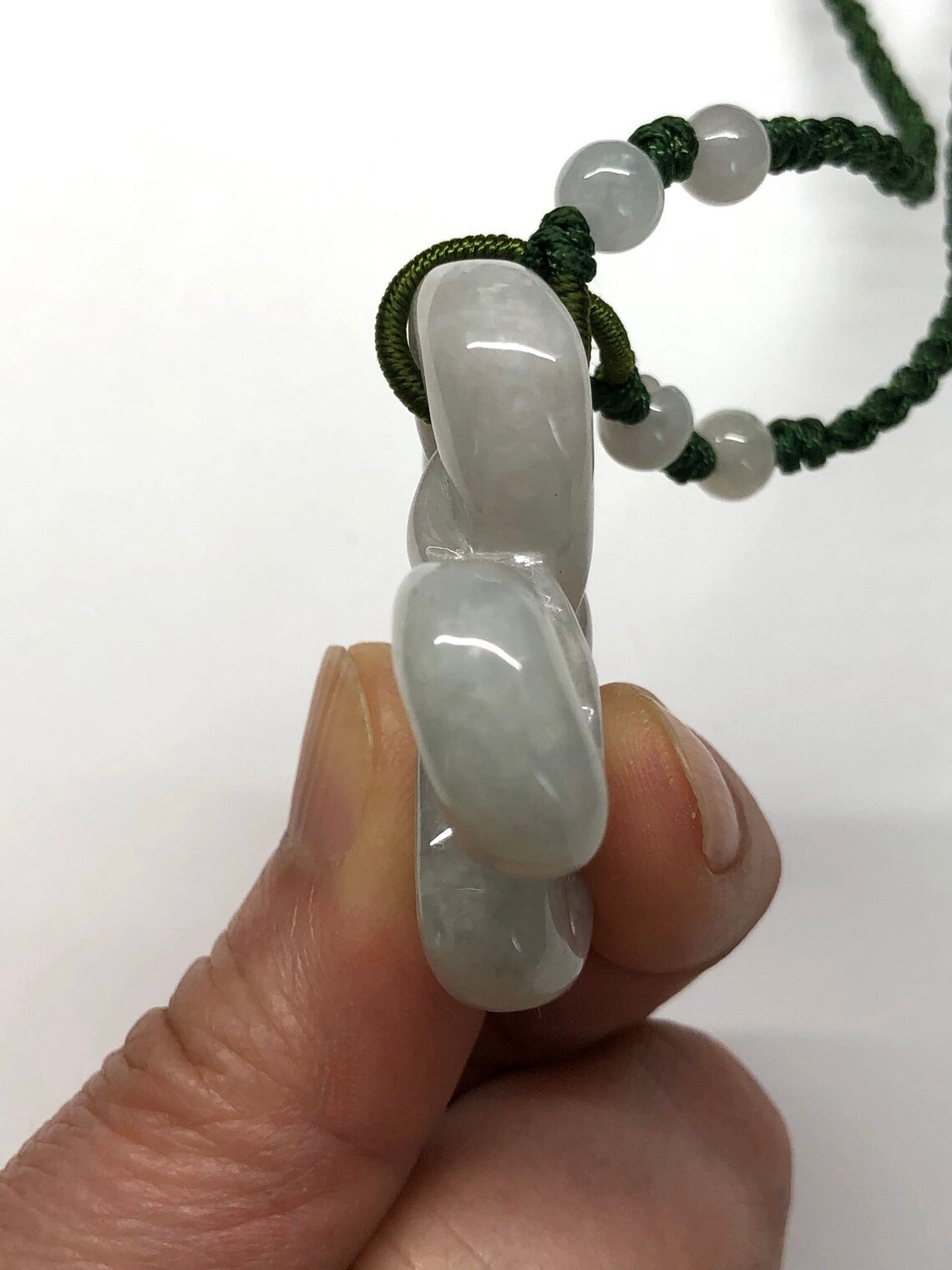 Carved Jade Pendant, Jade Endless Knot Pendant Necklace, Light Green ...