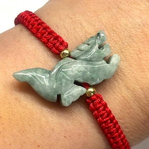 Jade Dragon Bracelet, Good Luck Bracelet, Chinese Zodiac Carved Jade ...
