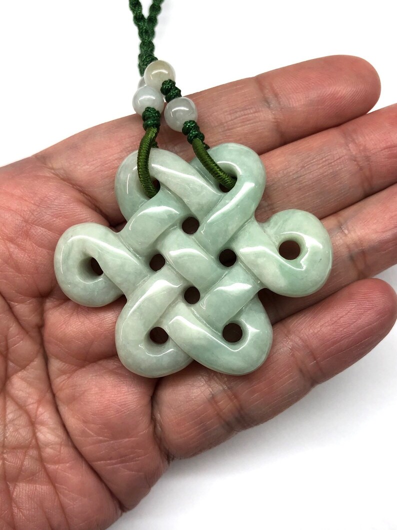 Carved Jade Pendant Jade Endless Knot Pendant Necklace Light | Etsy
