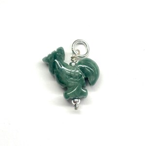 Carved Jade Rooster Charm, Chinese Zodiac Jade Rooster Pendant, Jade ...