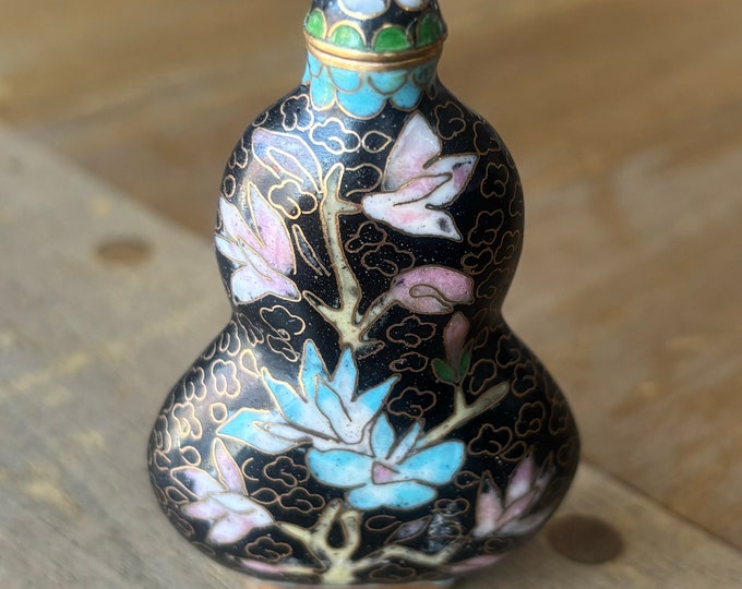 Chinese Cloisonne Calabash Shaped Snuff Bottle, Chinese Enamel, Vintage ...