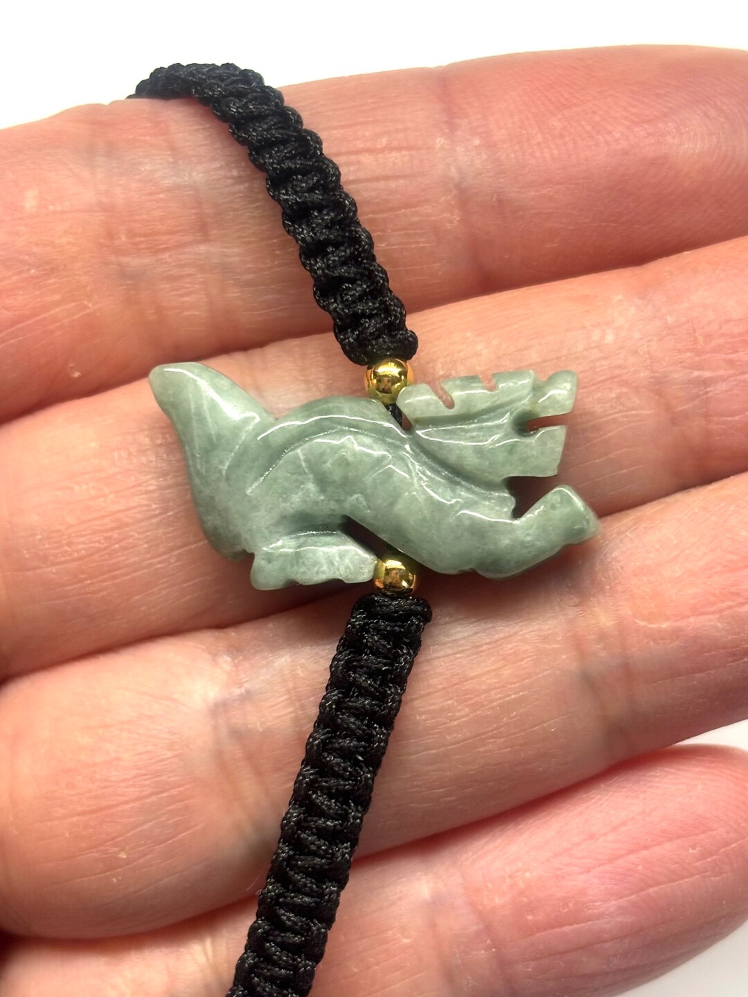 Jade Dragon Bracelet, Good Luck Bracelet, Chinese Zodiac Carved Jade ...