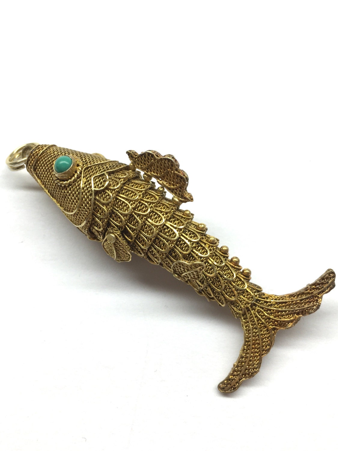 Gold Fish Pendant Movable Fish PendantChinese Gold Fish | Etsy