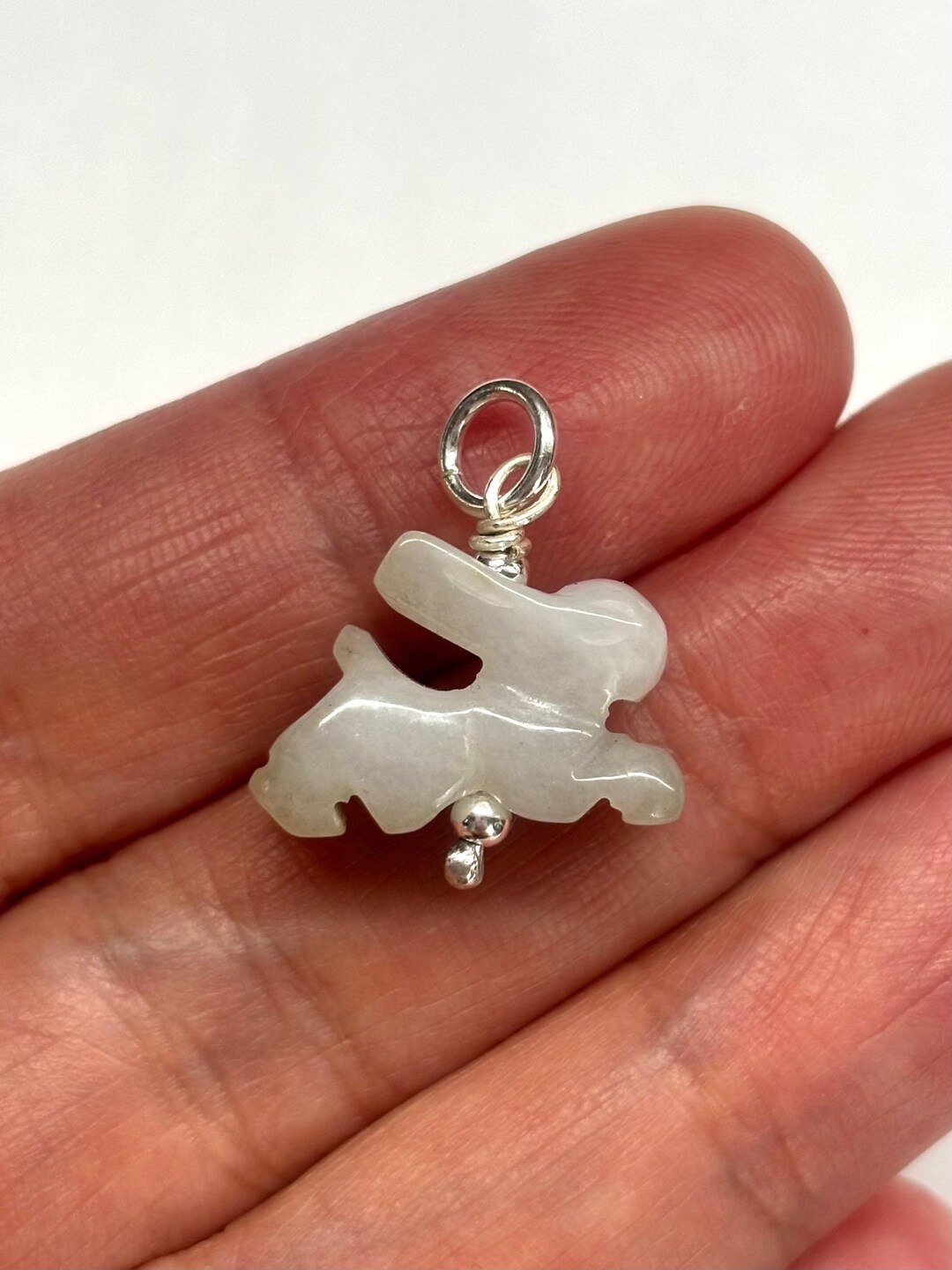 Carved Jade Rabbit Charm, Chinese Zodiac Jade Rabbit Pendant, Jade ...