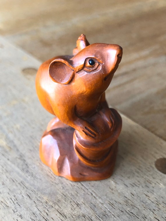 Netsukes Rat Netsuke Chinese Zodiac Rat Netsuke Carved | Etsy