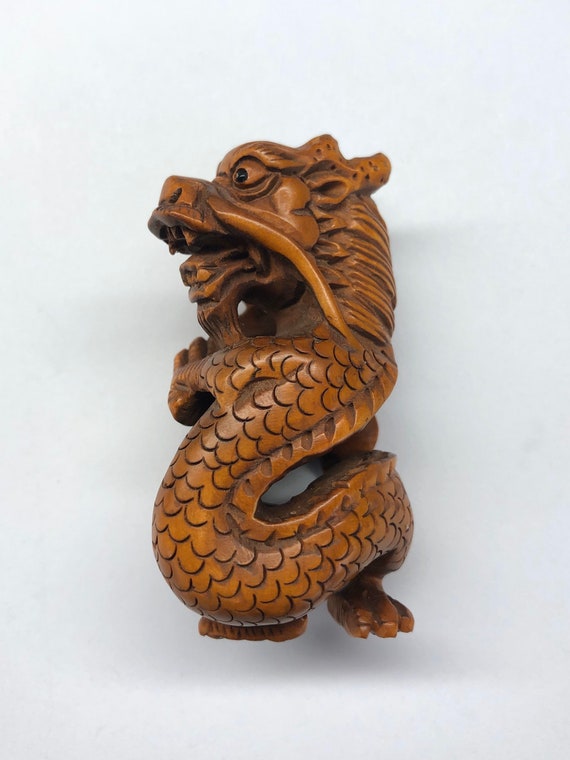 Netsukes, Dragon Netsuke, Chinese Zodiac Dragon Penda… - Gem