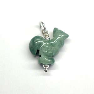Carved Jade Rooster Charm, Chinese Zodiac Jade Rooster Pendant, Jade ...