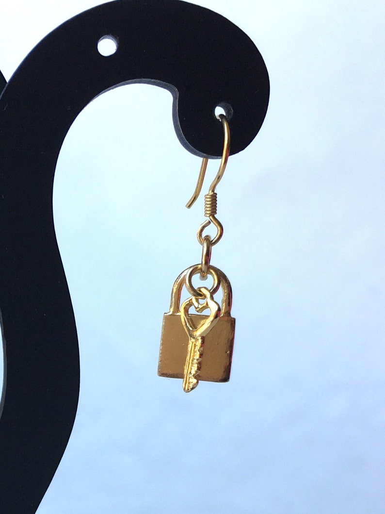 Mini Lock Earrings Mini Earrings Lock & Key Earrings Love - Etsy