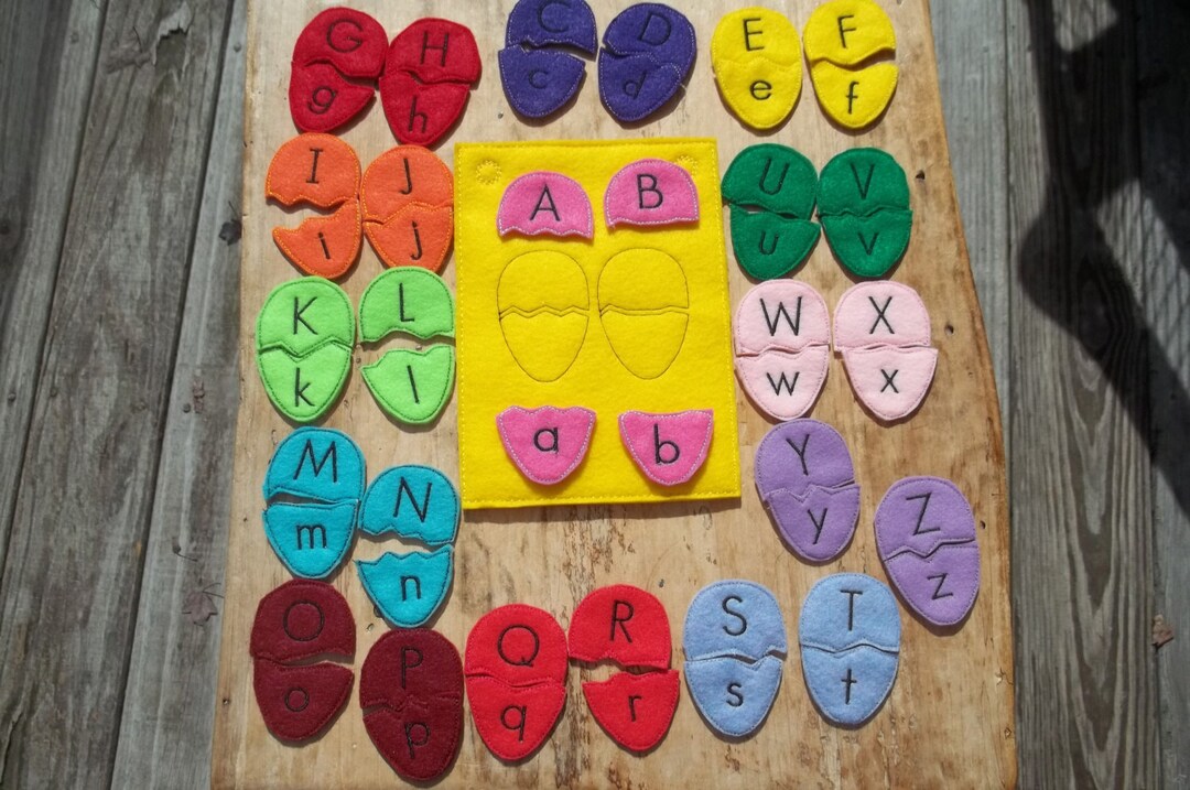 Matching Alphabet Eggs Quiet Busy Book Page Busy Book .ABC Puzzle Eggs ...