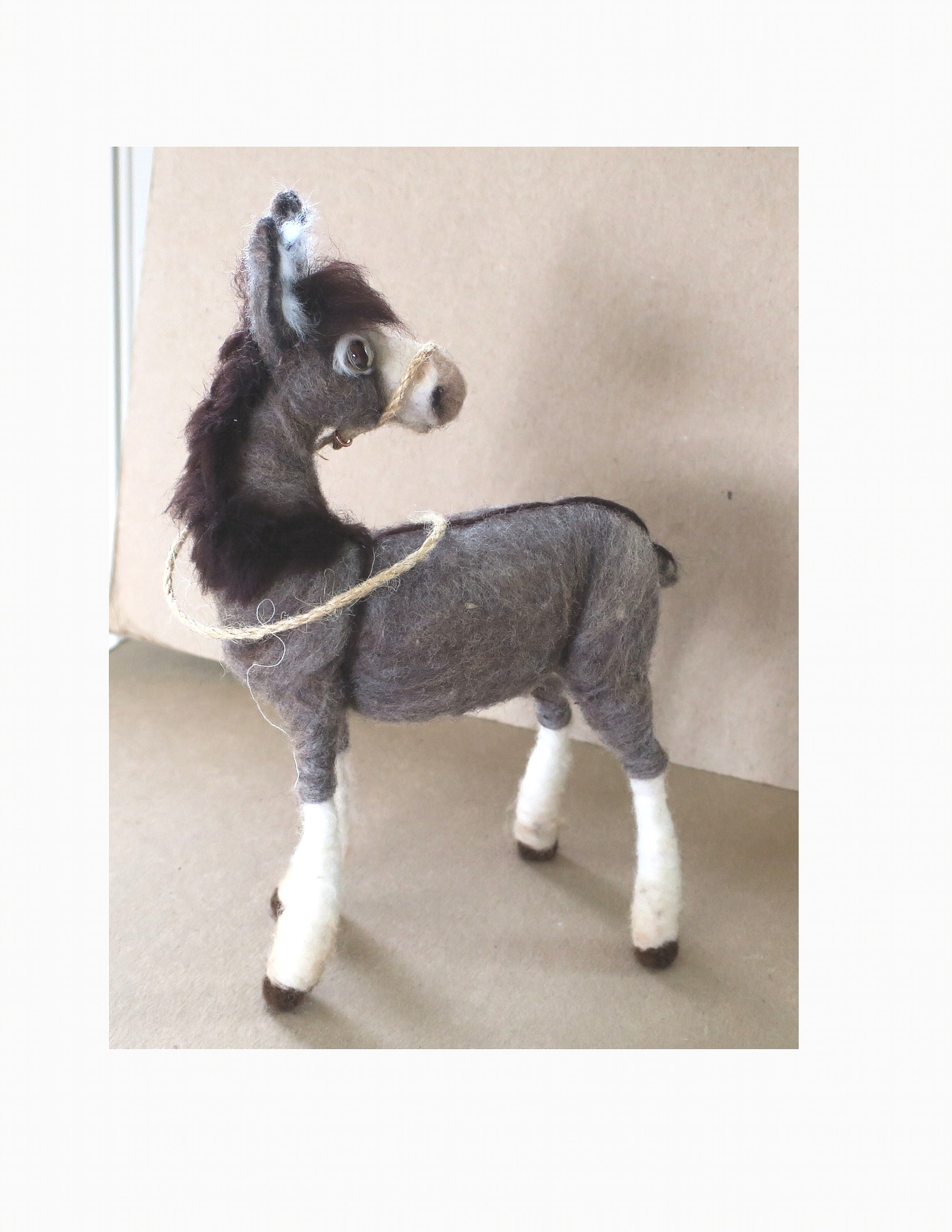 Dunk, a Felted Natural Wool Donkey - Etsy
