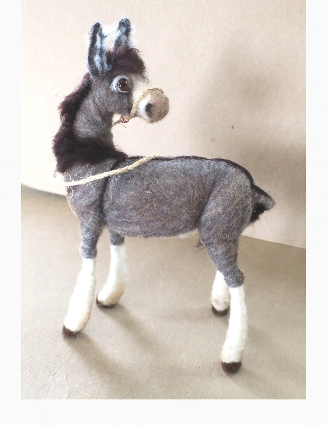 Dunk, a Felted Natural Wool Donkey - Etsy