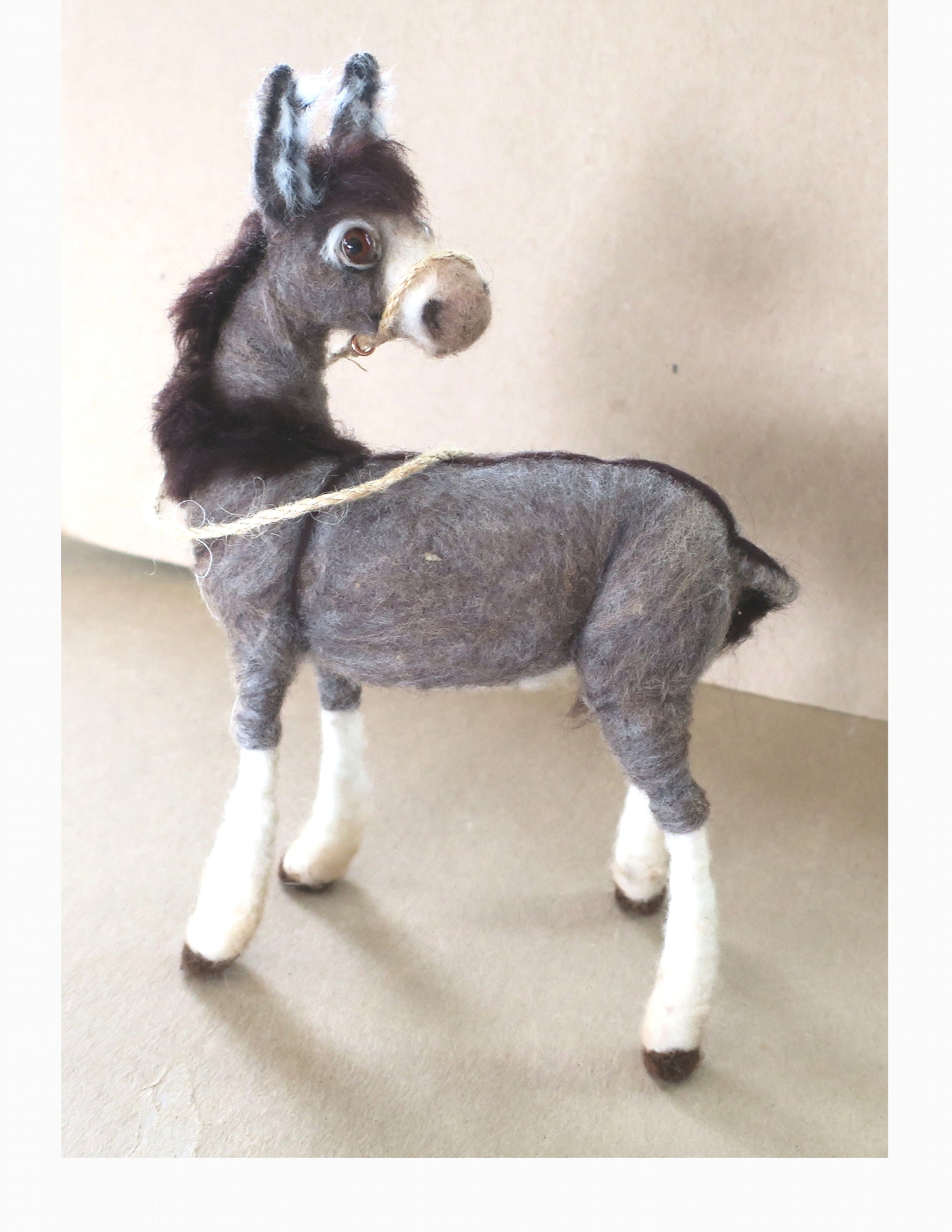 Dunk, a Felted Natural Wool Donkey - Etsy