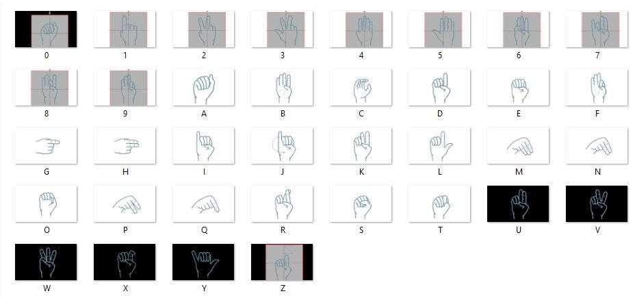 Sign Language Monogram Font. 1 Size. A Thru Z, 1 Thru 10. Machine ...