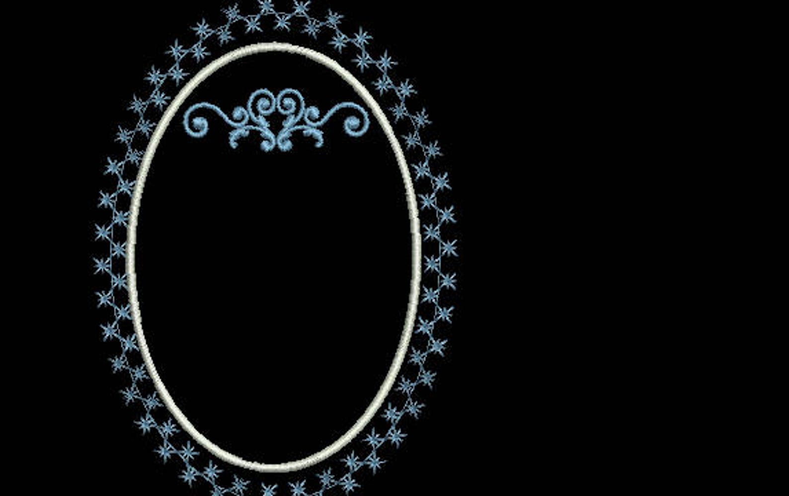 Elegant Monogram Frame. Oval Frame Fits 5 X 7 Hoop. Machine Embroidery ...