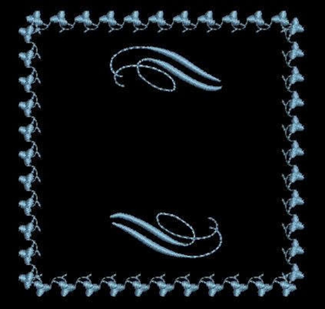 PES FORMAT ONLY 4 X 4 Elegant Square Monogram Borders Machine ...