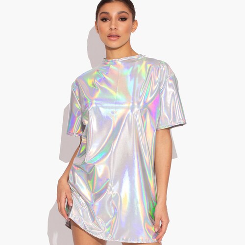 Oversized Holographic T Shirt Hologram - Etsy
