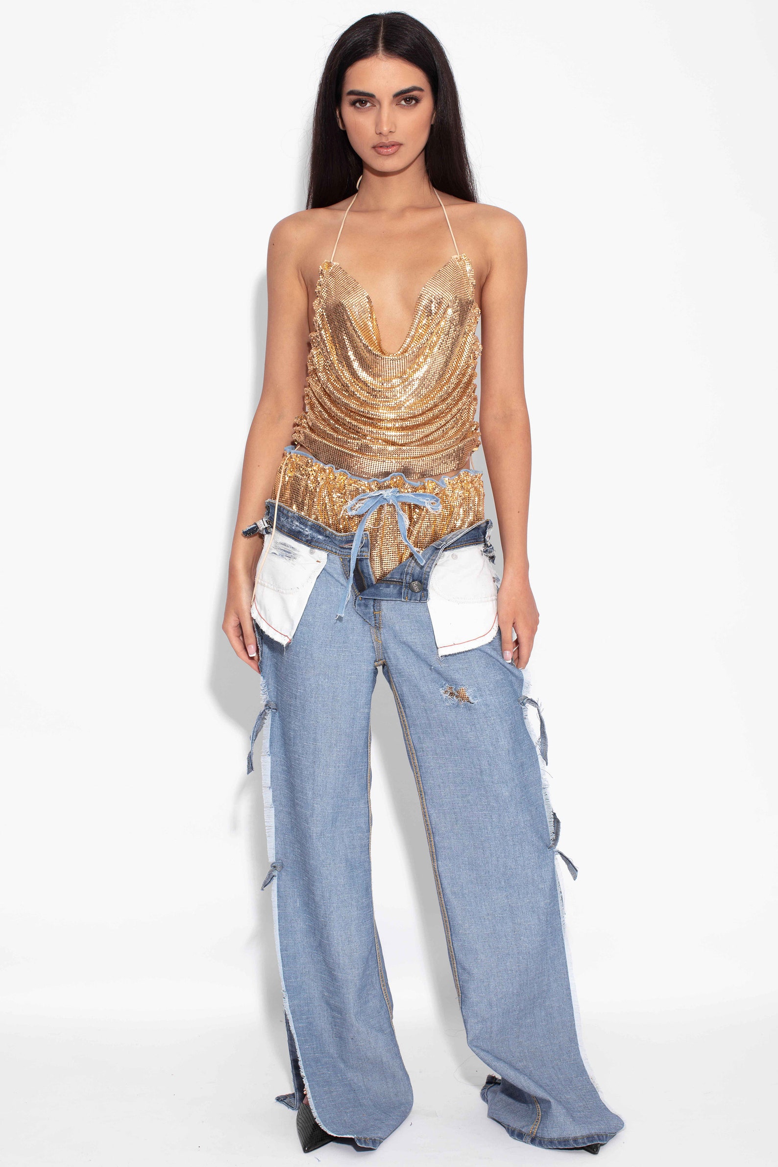 Gold Ruched Chainmail Top - Etsy