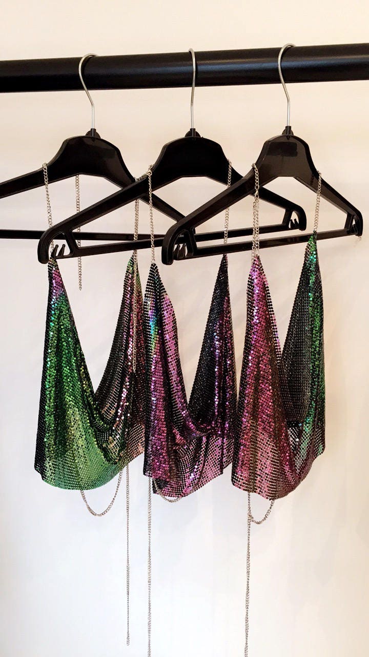 Mermaid Metal Chain Tops Crop Women Festival Rave Evening - Etsy