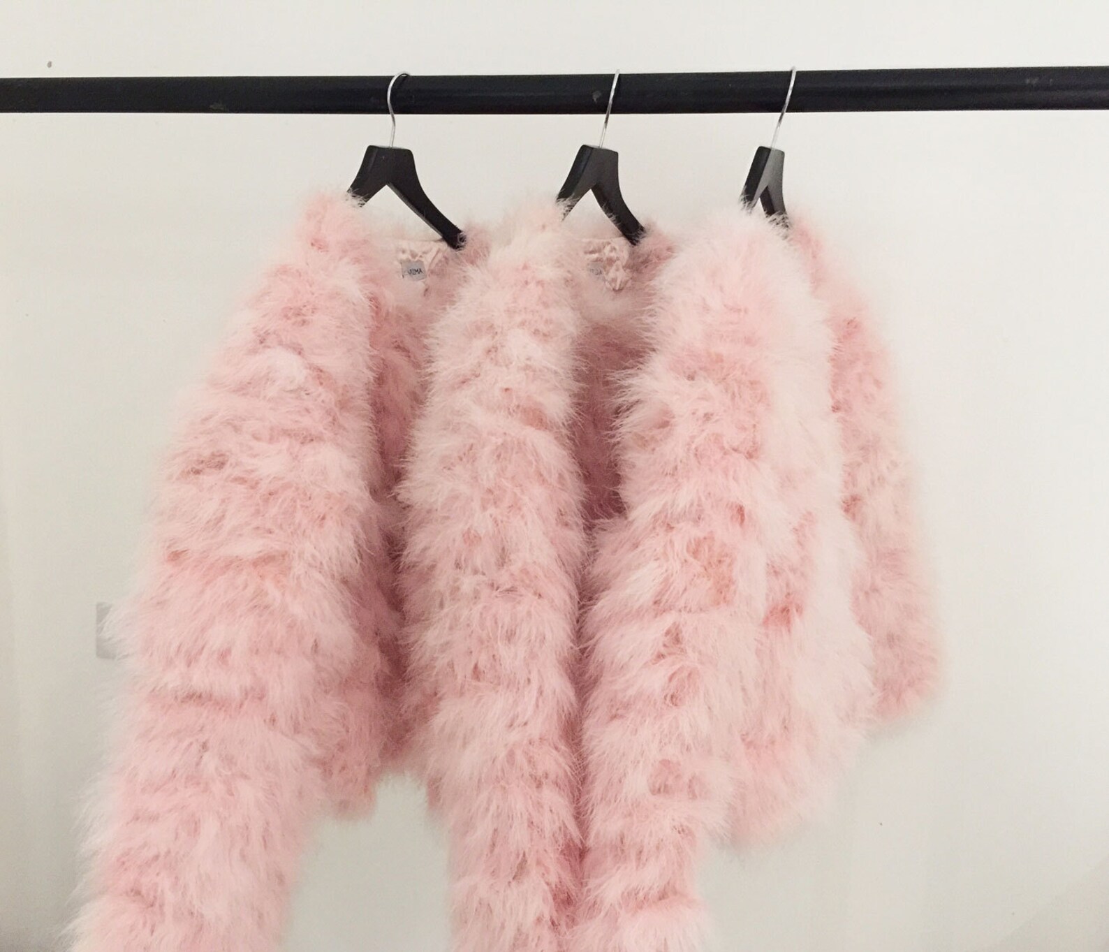 Baby Pink Fluffy Feather Jacket Marabou Winter Womens Clothing ...