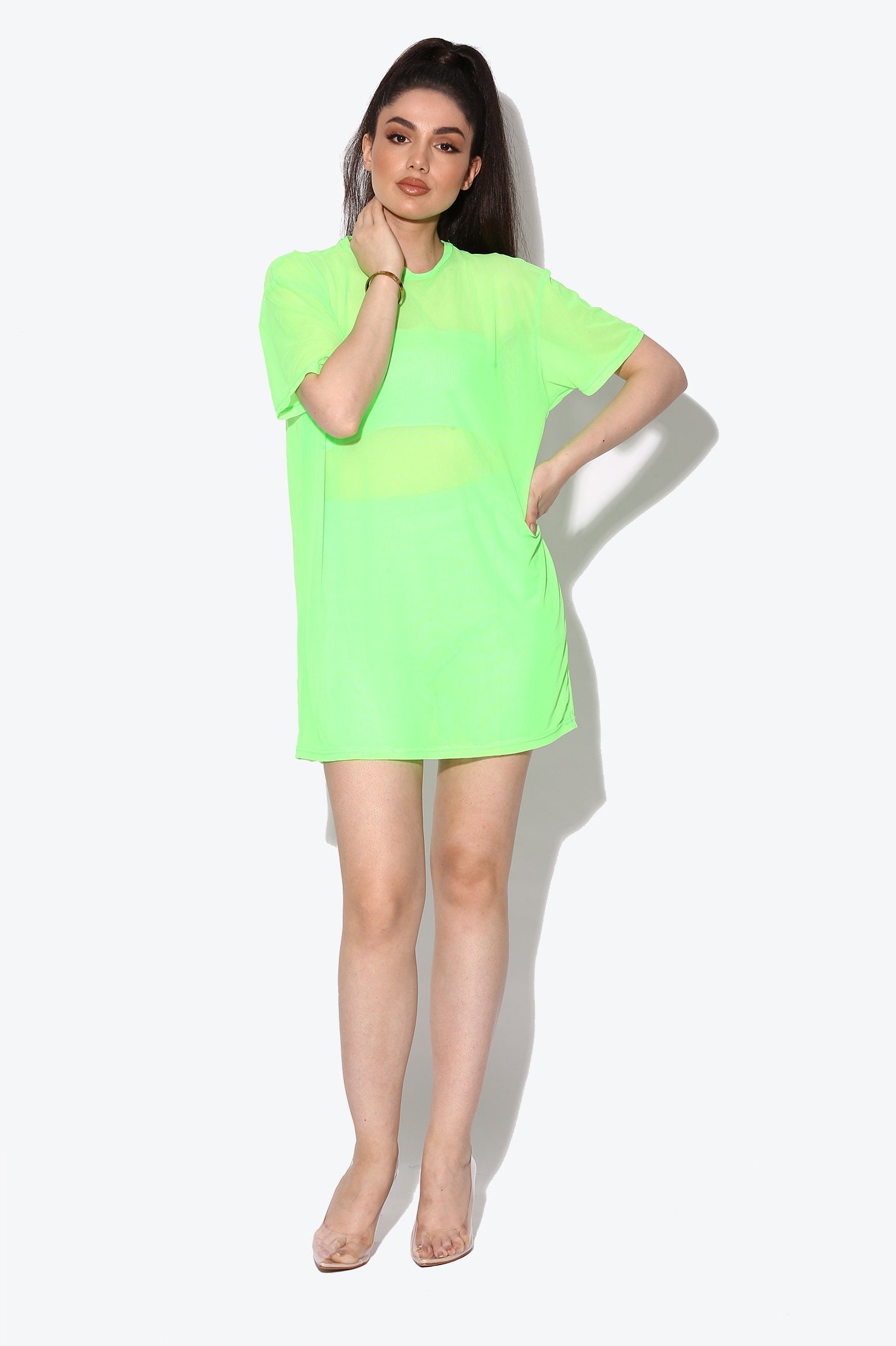 Miami Neon Green Oversized Mesh T-shirt - Etsy UK