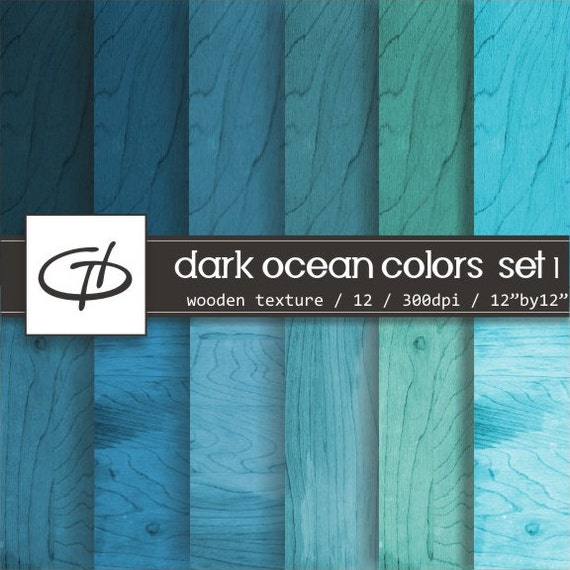 Dark Ocean Digital Paper: high quality printable paper set | Etsy
