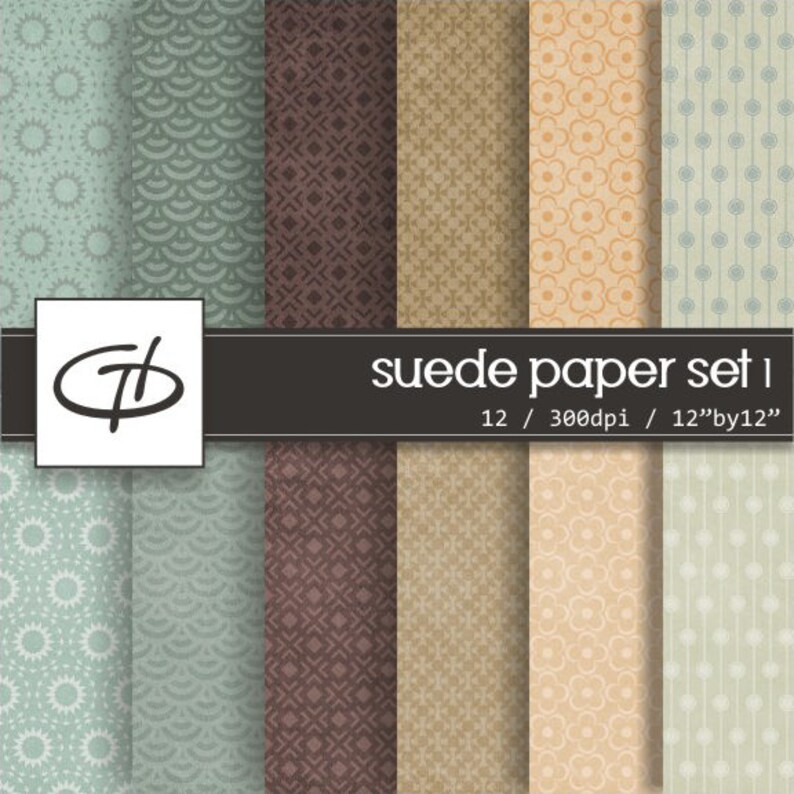 Suede Digital Paper Set 1: High Quality Printable Paper Set, Suede ...