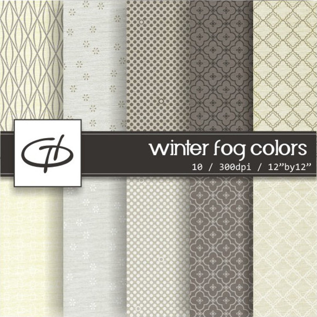 Winter Fog Colors Digital Paper: High Quality Printable Paper Set ...