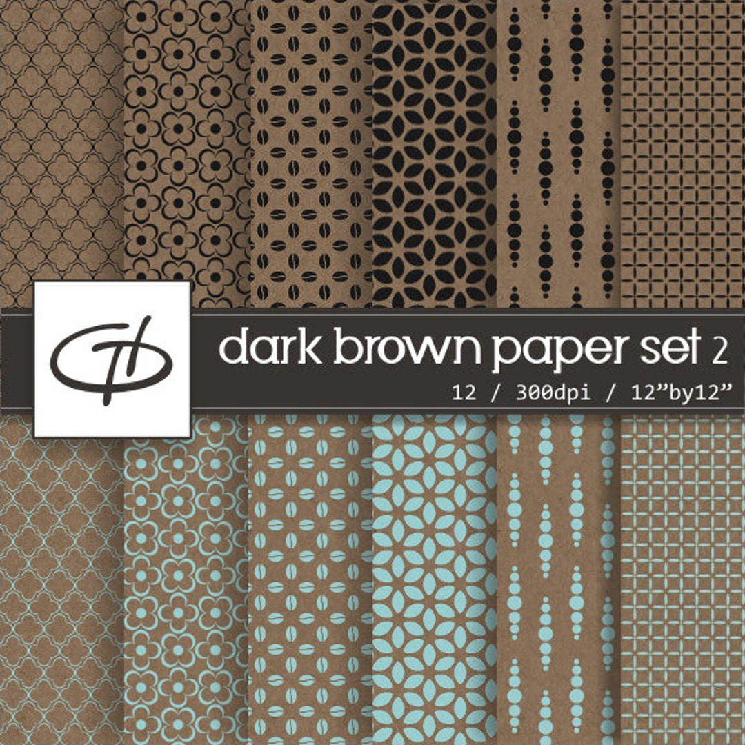 50% OFF SALE Dark Brown Paper Digital Set 2: High Quality Printable ...