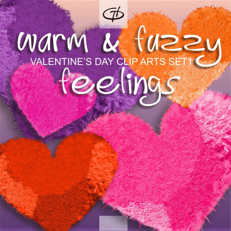 Valentine's Hearts Clip Arts- Warm & Fuzzy Feelings, Colorful Furry ...