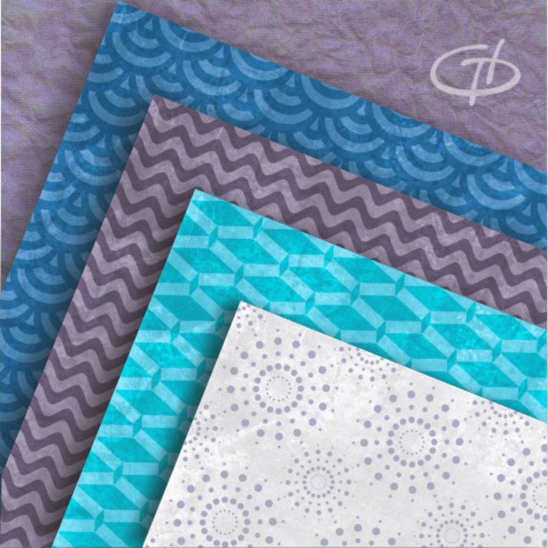 Wave Colors Digital Paper Set: Perfect for Printing, Traditional and ...