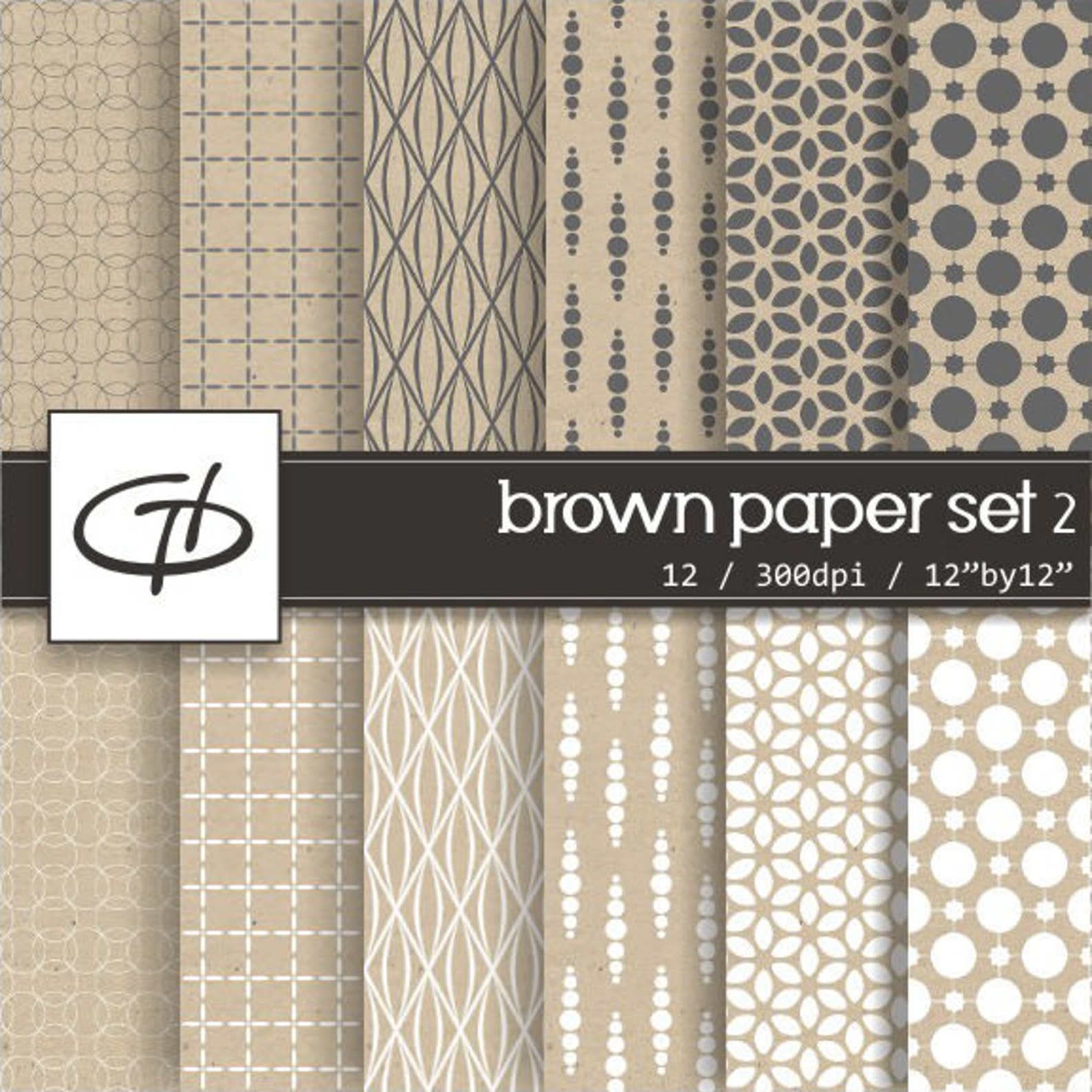 Brown Digital Paper Set 2: High Quality Printable Paper Set, Brown ...
