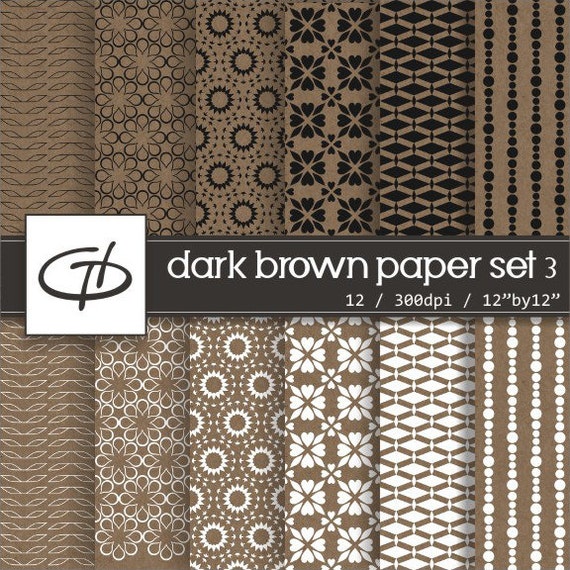 Dark Brown Paper digital set 3: high quality printable paper | Etsy