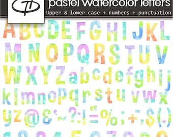 Pink Watercolor Alphabet Set: Digital High Quality Capital and Small ...